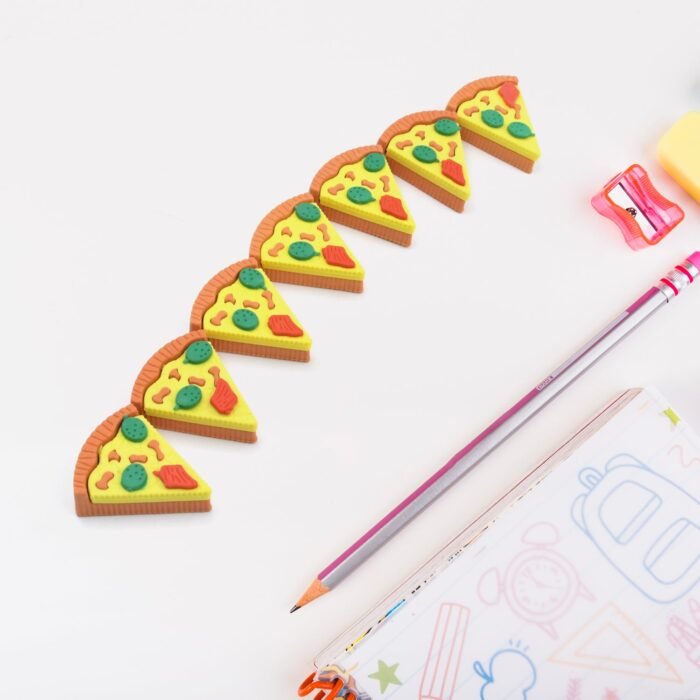 3D Pizza Slices Eraser Fun Colorful Stationery for children Adults ...