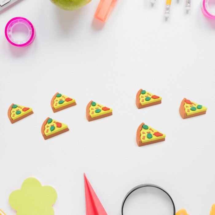 3D Pizza Slices Eraser Fun Colorful Stationery for children Adults ...